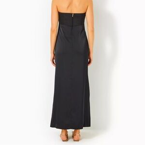 Lilly Pulitzer | Dresses | Lilly Pulitzer Black Satin Bow Long Dress ...